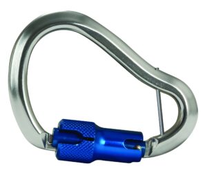 falltech 8466a aluminium carabiner - medium twist lock, 7/8" gate opening, 3,600 lb gate with captive pin option, natural