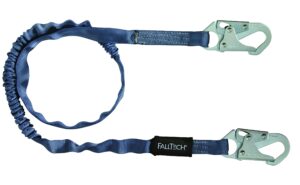 falltech 8259 internal, tubular web sal - single leg with 2 snap hooks, 6', blue