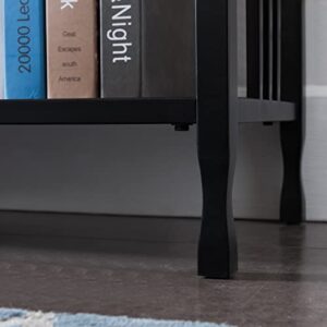 Leick Home Ironcraft Rustic Two Drawer Hall Sofa Shelf, Mission Oak and Black Metal, Console Table