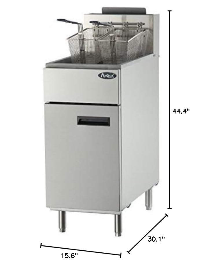 Atosa ATFS-40 Heavy Duty 40 LB Stainless Steel Deep Fryer - Propane