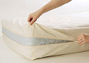 100% natural cotton fleetwood cotton mattress cover, zips around the mattress