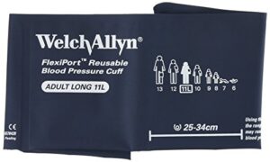 welch allyn reuse-11l-1hp flexiport reusable blood pressure cuffs with one-tube bayonet connectors, adult long, size 11l