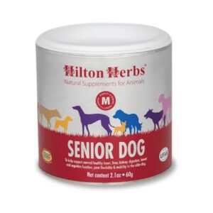 hilton herbs senior dog optimum health supplement for older dogs, 2.1 oz tub