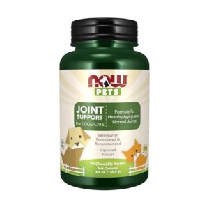 now foods pet health, joint support supplement, formulated for cats & dogs, nasc certified, 90 chewable tablets