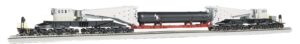 bachmann industries 380 ton schnabel retort/cylinder load ho scale freight car, gray/black