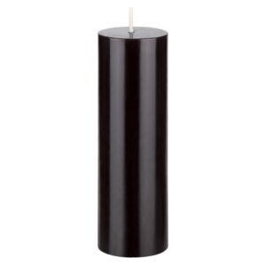 mega candles 1 pc unscented black round pillar candle, hand poured premium wax candles 2 inch x 6 inch, home décor, wedding receptions, baby showers, birthdays, celebrations, party favors & more