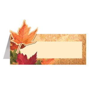 creative converting 12 count autumn's elegance placecards with attachments, brown/red/orange