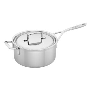 demeyere 5-plus stainless steel 4-qt sauce pan with helper handle