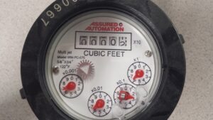 3/4” water meter: plastic, nsf certified, multi-jet, cubic feet (horizontal installation)