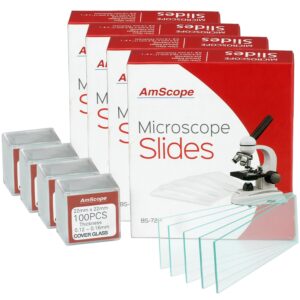 amscope bs-72p-100s-22 72 pieces of pre-cleaned blank microscope slides (4 count)