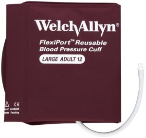 welch allyn reuse-12-1sc flexiport blood pressure cuff, size 12, large adult, reusable, 1-tube, male screw connector, 32-43 cm range