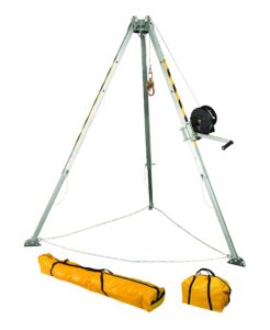 falltech 7507 confined space tripod kit - tripod kit with 7276 tripod, 7293 winch, 7291b leg bracket, and storage bags, natural