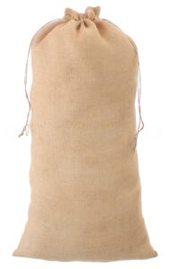 cleverdelights 14" x 26" burlap bag - 14x26 inch jute burlap drawstring sack