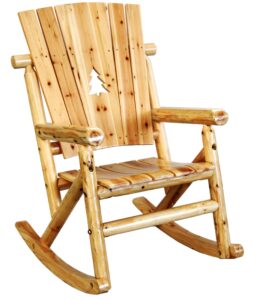 leigh country tx 95104 aspen single rocker with pine tree cutout, natural