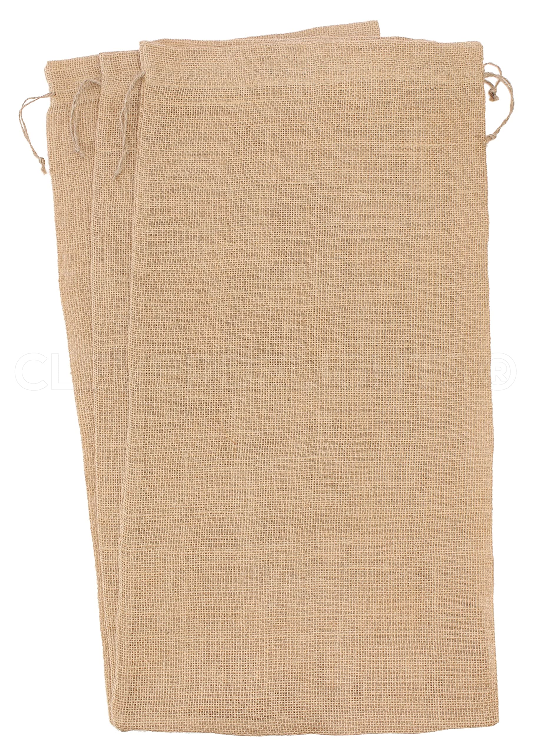 CleverDelights 14" x 26" Burlap Bag - 14x26 Inch Jute Burlap Drawstring Sack