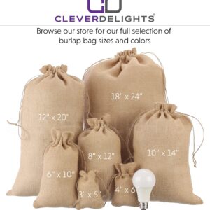 CleverDelights 14" x 26" Burlap Bag - 14x26 Inch Jute Burlap Drawstring Sack