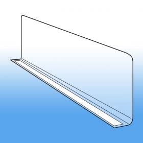 clear plastic shelf divider 3" h x 9-9/16" l with adhesive mount by clipstrip | 20 mil thick | crystal clear pvc retail shelf separator | item sd-3010, pack of 50