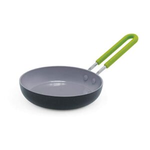 greenpan mini healthy ceramic nonstick, 5" square egg pan, pfas-free, dishwasher safe, stay cool handle, black