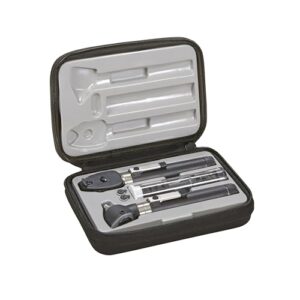 adc otoscope/ophthalmoscope diagnostic set, pocket size, led lamp, 2.5v, hard case, diagnostix 5110nl, black