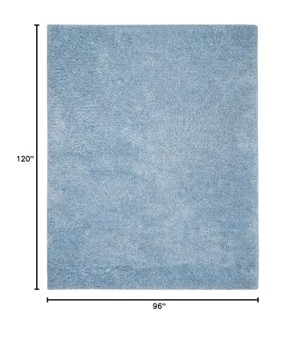 SAFAVIEH Supreme Shag Collection 8' x 10' Light Blue SGS621D Handmade Solid 1.5-inch Thick Area Rug