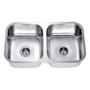 daweier es281616 sink equal double bowls, 18 gauge