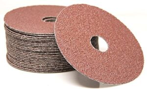 benchmark abrasives 4 1/2 inch sanding discs aluminum oxide resin fiber grinding disc for grinding, stripping on wood, fiberglass, metal, 7/8" arbor angle grinder sanding disc, 25 pack - 80 grit