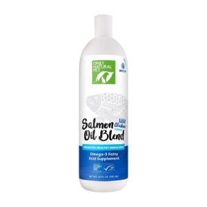 only natural pet wild alaskan salmon oil for dogs & cats - omega 3 & 6 liquid food supplement for pets - epa & dha fish oils, all natural joint support, promote healthy skin, coat & heart - 20 fl oz