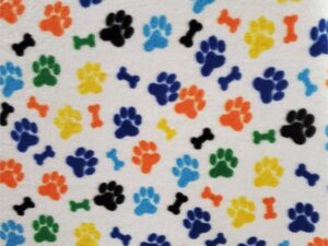 polar fleece fabric prints animal print pawprint multicolor / 60" wide/sold by the yard fe-s-209