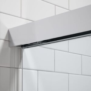 KOHLER Revel sliding bath door, 55-1/2"H x 56-5/8 – 59-5/8"W, with 1/4" thick Crystal Clear glass