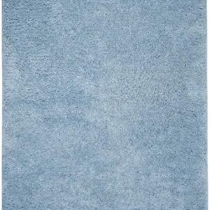 SAFAVIEH Supreme Shag Collection 8' x 10' Light Blue SGS621D Handmade Solid 1.5-inch Thick Area Rug