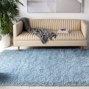 SAFAVIEH Supreme Shag Collection 8' x 10' Light Blue SGS621D Handmade Solid 1.5-inch Thick Area Rug