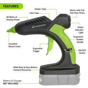 PRO2-60 60 Watt 18 Volt Cordless Professional Heavy Duty Full Size Hot Glue Gun - Battery NOT Included