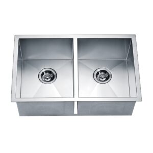 daweier esq270909 square sink equal double bowls, 18 gauge