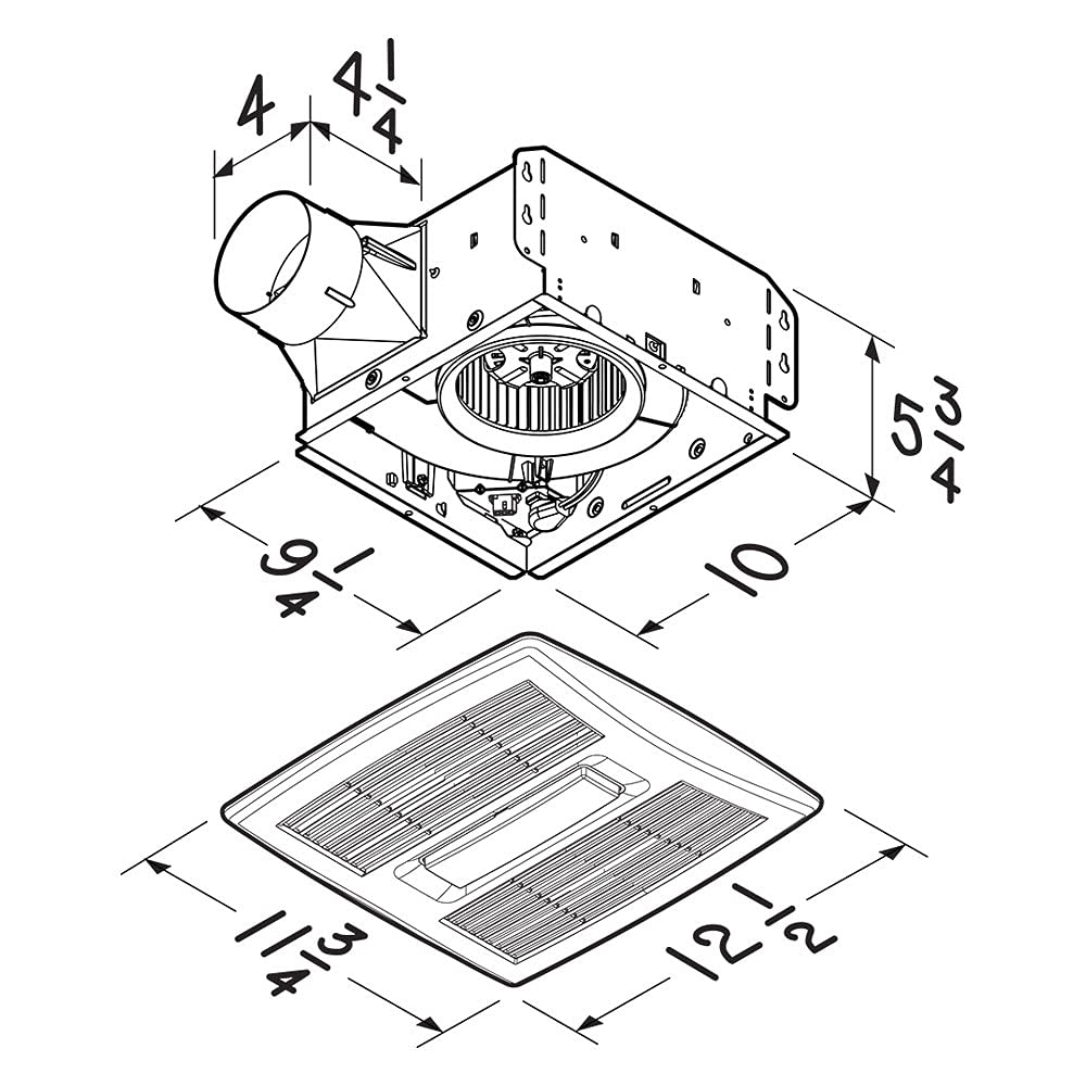 Broan-NuTone AE80L Invent Energy Star Qualified Single-Speed Ventilation Fan with LED Light, 80 CFM 0.8 Sones, White