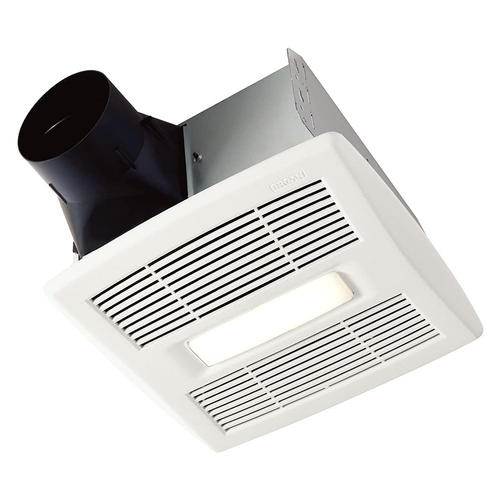 Broan-NuTone AE80L Invent Energy Star Qualified Single-Speed Ventilation Fan with LED Light, 80 CFM 0.8 Sones, White