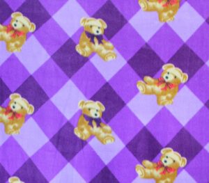 polar fleece fabric prints *teddy purple checkers* / 60" wide/sold by the yard n-348