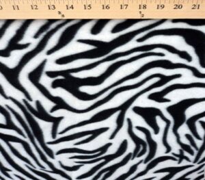 polar fleece fabric prints animal print b&w zebra / 60" wide/sold by the yard fe-n-05