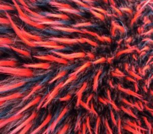 faux fake fur fabric long pile 3 tone spike brown red black / 60" wide/sold by the yard