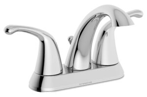 symmons slc-6612-1.5 unity 4 in. centerset 2-handle bathroom faucet with drain assembly in polished chrome (1.5 gpm)