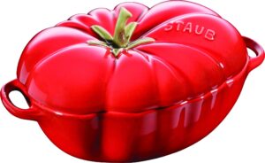 staub tomato casserole 40511-855-0 enamelled surface ceramic