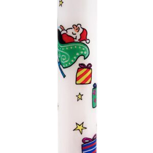 Alison Gardiner Famous Illustrator Advent Candle - Santa’s Sleigh Advent Countdown Candle with Reindeer & Stars - Unscented Wax Christmas Candle with 12 Hour Burn Time - Made in England