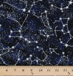 timeless treasures cotton glow in the dark constellations stars midnight cotton fabric print by the yard (gail-cg2750)