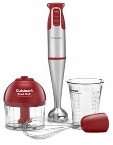 cuisinart csb-79r smart stick 2-speed hand blender, stainless steel/red, 2018