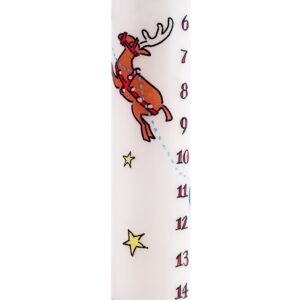 Alison Gardiner Famous Illustrator Advent Candle - Santa’s Sleigh Advent Countdown Candle with Reindeer & Stars - Unscented Wax Christmas Candle with 12 Hour Burn Time - Made in England