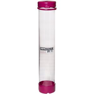 viewtainer ccrt27515-7 raspbrry tethered cap storage container, 2.75"x15", raspberry