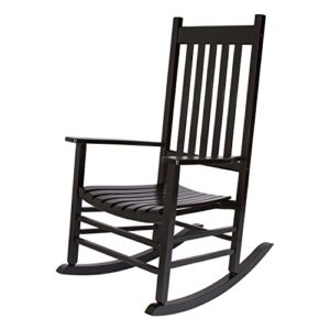 shine company vermont porch rocker, high back wood rocking chair, black