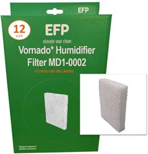 efp humidifier filters for vornado md1-0001, md1-0002, evap1, evap 2, evap3, hwf55, hwf-55 model humidifiers - high quality replacement wicking filters | includes 12 aftermarket filters