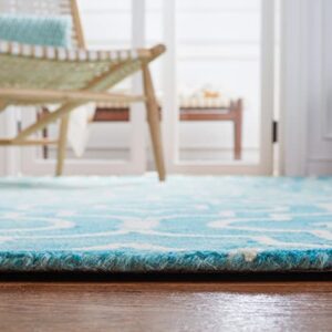 SAFAVIEH Dip Dye Collection 2' x 3' Turquoise/Ivory DDY538D Handmade Moroccan Watercolor Premium Wool Accent Rug