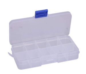 2tomato shipping supplies 2pcs clear rectangle plastic storage box 10 slots small compartment organizer vitamin medicine pill jewelry bead findings container box spb17