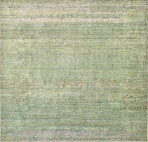 unique loom austin collection area rug - muse (8' square, green/ beige)